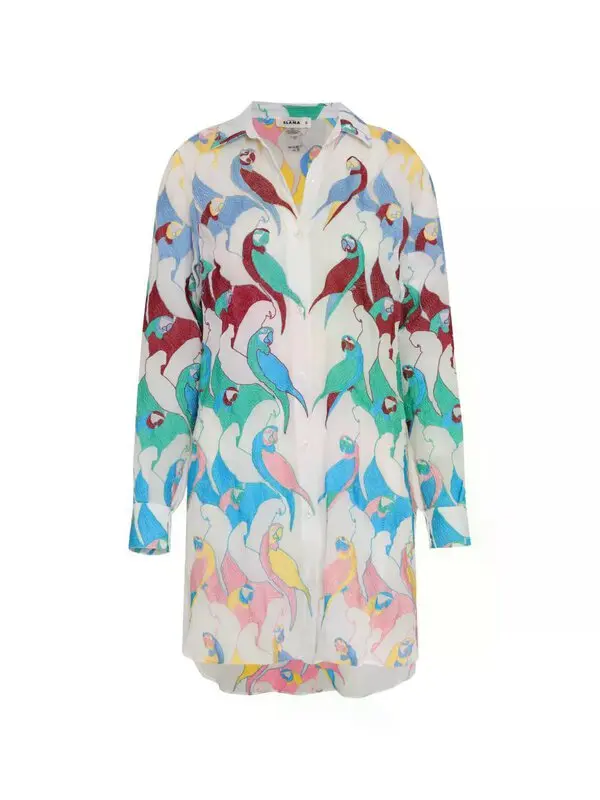 AMIR SLAMA Parrot-print Cover-up - White