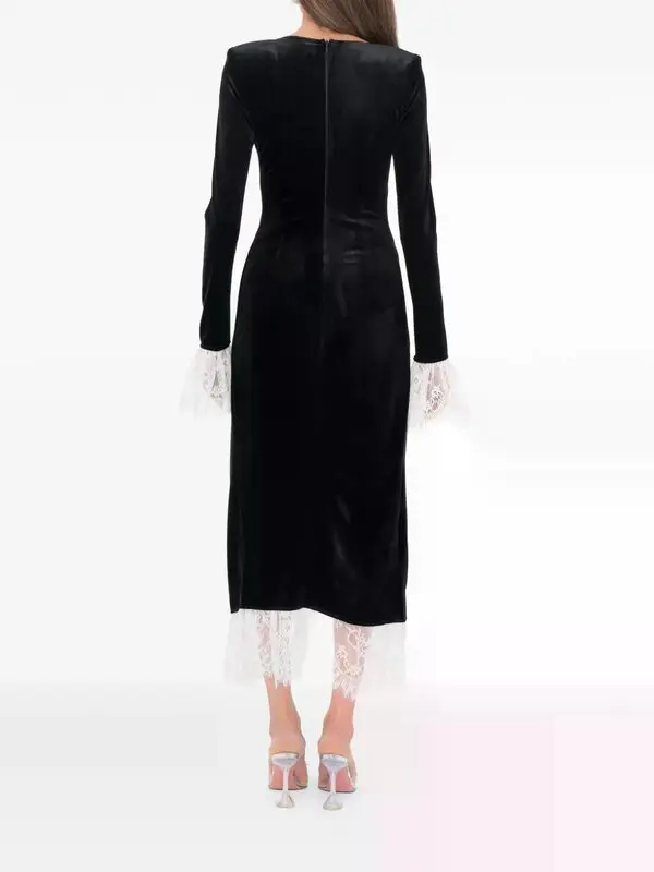 ANA RADU Velvet Lace Midi Dress