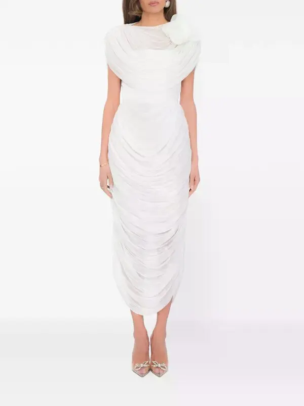 ANA RADU Fleur Midi Dress - White