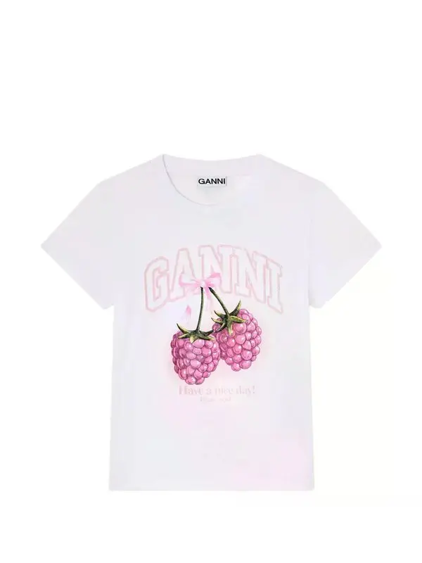 GANNI Graphic-print T-shirt - White