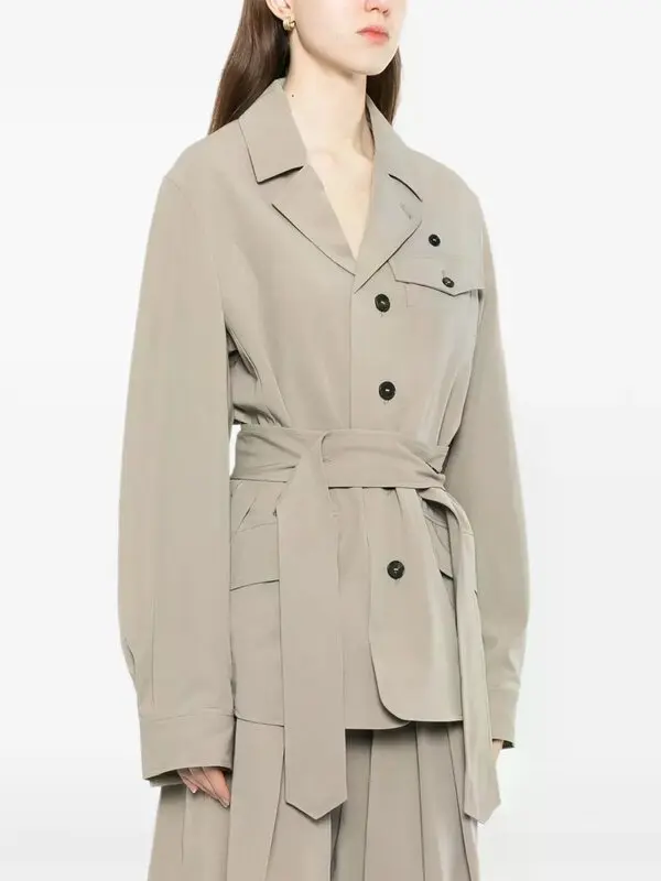 SETCHU Belted Notched Lapel Jacket