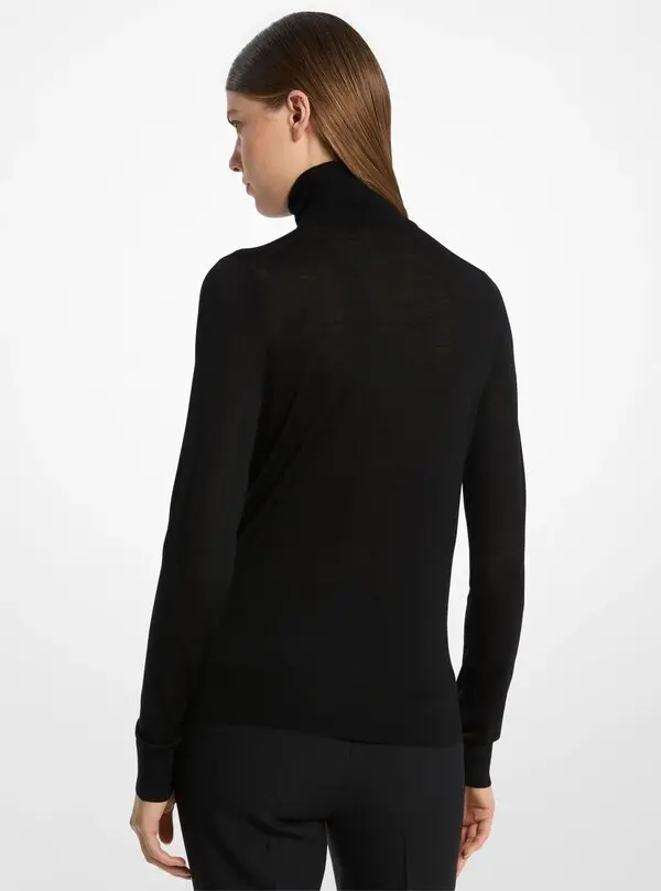 Michael Kors Marisa Wool Turtleneck Sweater - Black