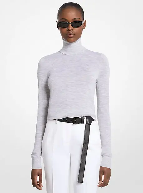 Michael Kors Marisa Wool Turtleneck Sweater - Grey
