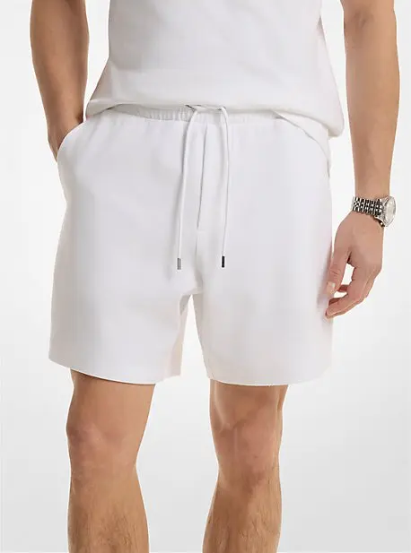 Michael Kors Cotton Blend Drawstring Shorts - White