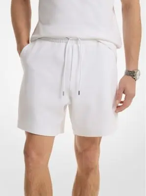 Michael Kors Cotton Blend Drawstring Shorts - White
