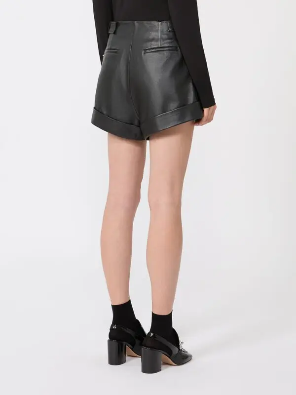 Max Mara Leather Bermuda Shorts