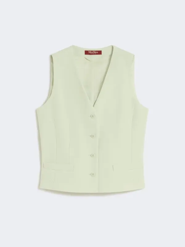 Max Mara Wool Crepe Gilet - Green
