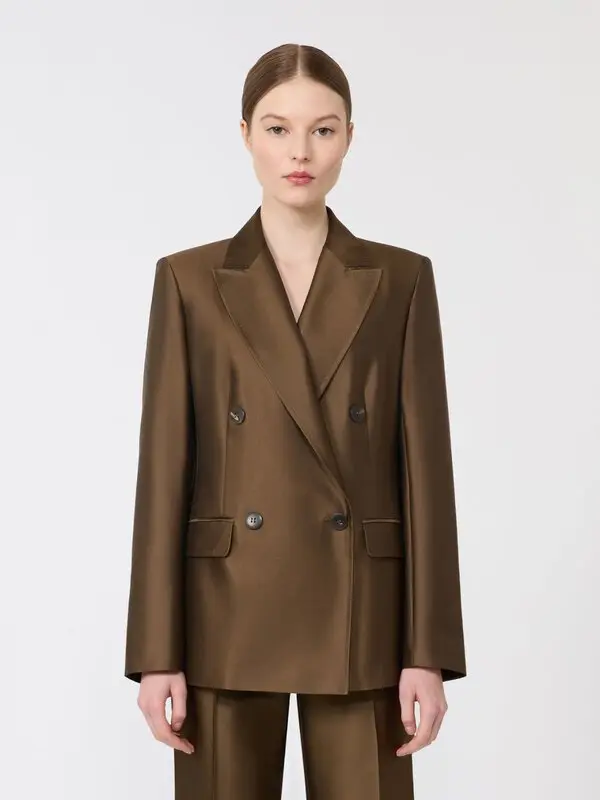 Max Mara Double-breasted Shantung Blazer