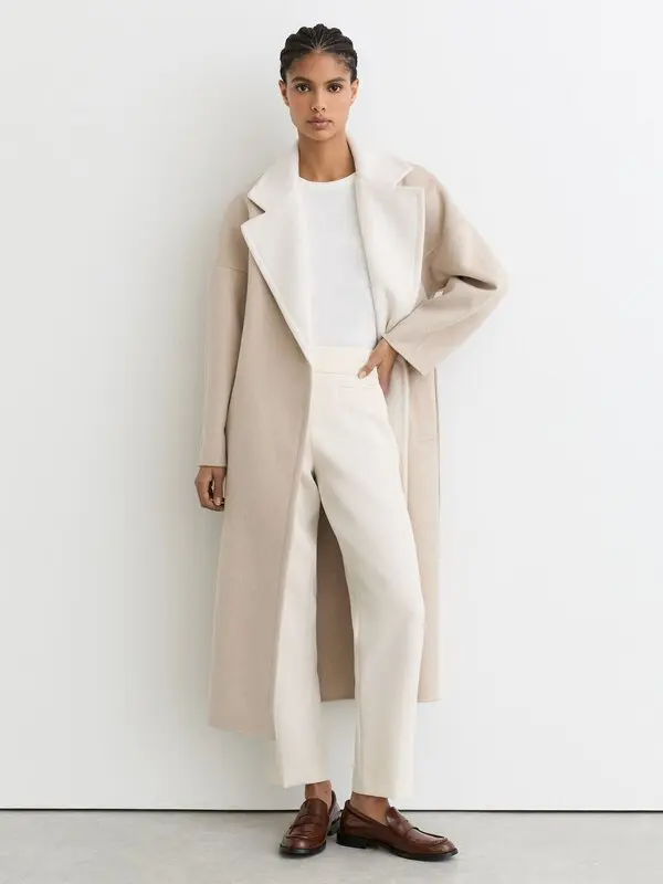 REISS Rosemary Tapered Trousers With Welt-pocket - Cream