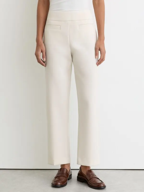 REISS Rosemary Tapered Trousers With Welt-pocket - Cream