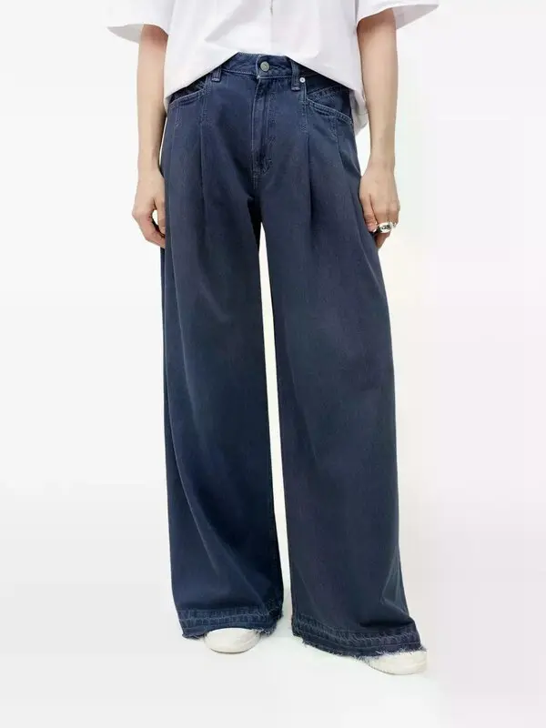 BOSS Pleated Jeans With Frayed Hem
