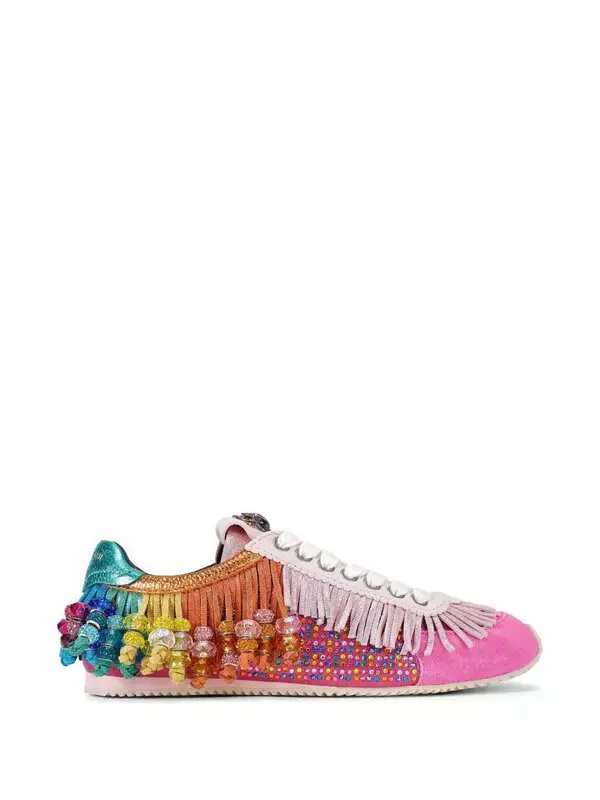 Kurt Geiger Islington Fringe Embellished Sneakers - Pink