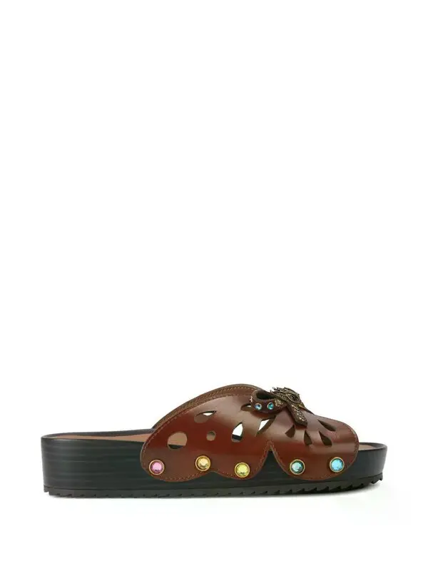 Kurt Geiger Boho Butterfly Flat Sandals - Brown