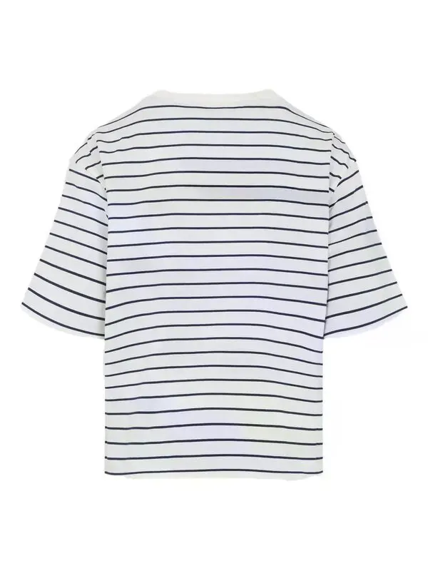 Miu Miu Striped Logo T-shirt - White