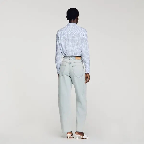 Sandro Wide-leg Barrel Jeans - Sky Blue