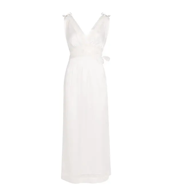 Loretta Caponi Silk Paolina Nightgown - White