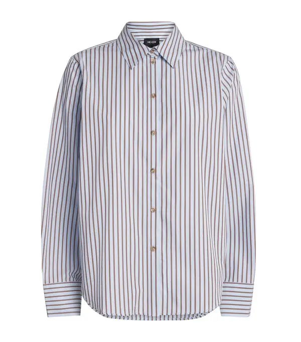 ME+EM Cotton Stripe Relaxed Forever Shirt - Blue