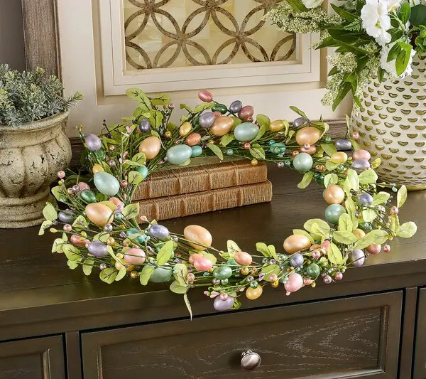 VALERIE PARR HILL 22' Egg And Leaf Wreath Valerie - One-color