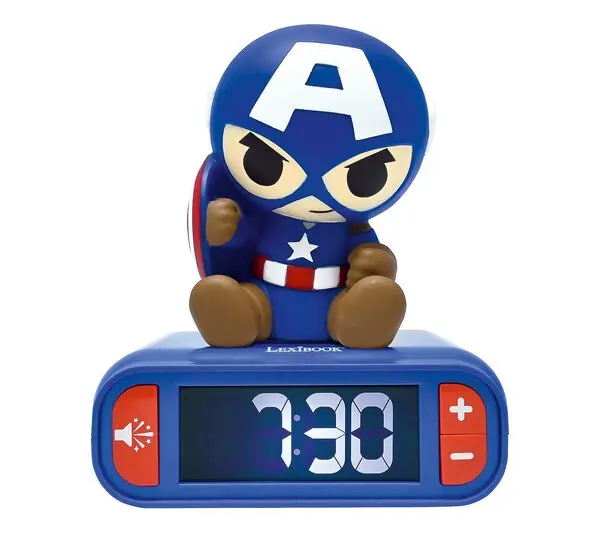 LEXIBOOK Captain America Alarm Clock With Light & Sounds
