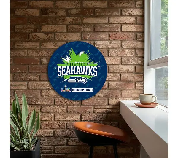 FAN CREATIONS Seahawks Super Bowl Lx Champions 24' Round Sign - One-color