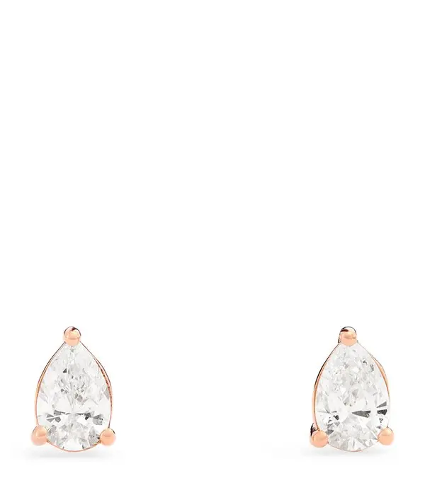 Harrods Diamond Pear Stud Earrings - Rose Gold