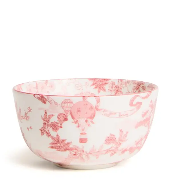 Harrods Fine Bone China Toile Bowl - Pink