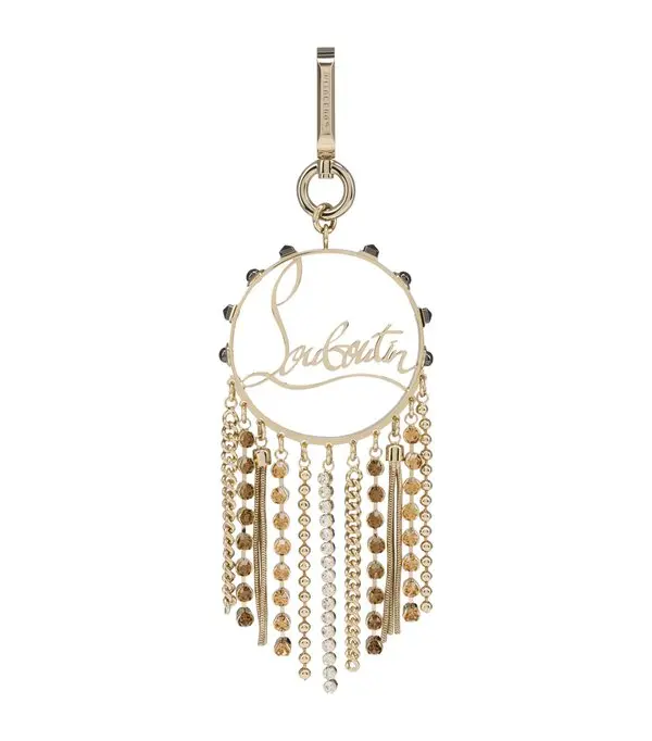 CHRISTIAN LOUBOUTIN Trapeze Embellished Keyring - Gold