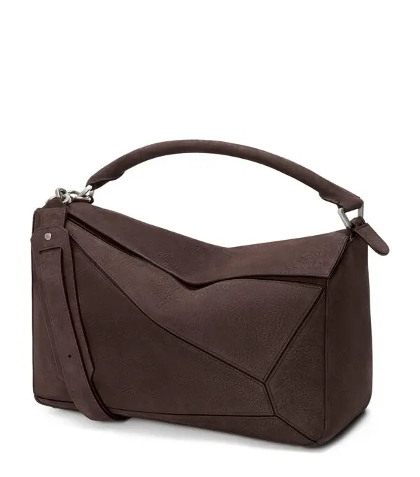 Loewe Large Suede Puzzle Top-handle Bag - Brown