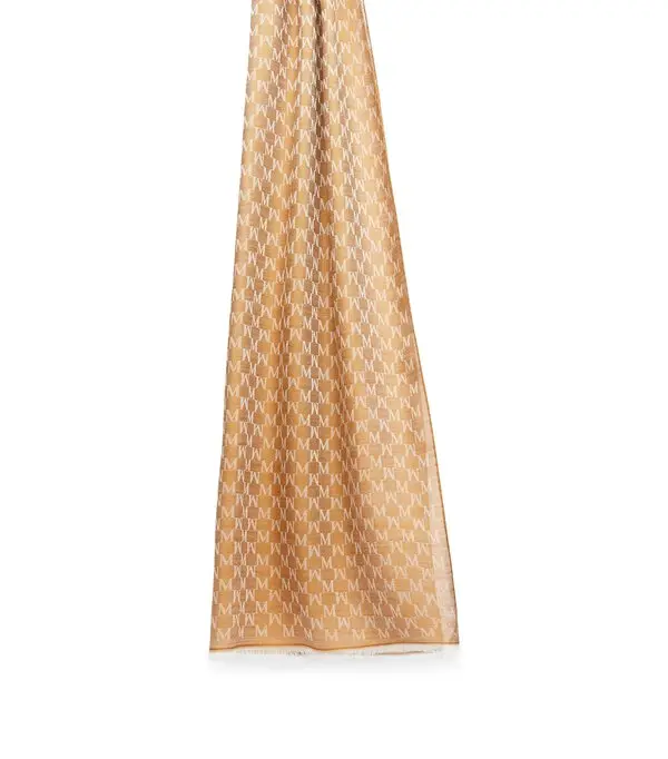 Max Mara Cotton-wool-silk Scarf - Brown