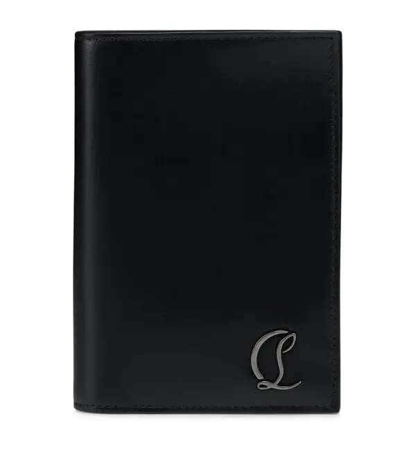 CHRISTIAN LOUBOUTIN Mooncrest Leather Passport Holder - Black
