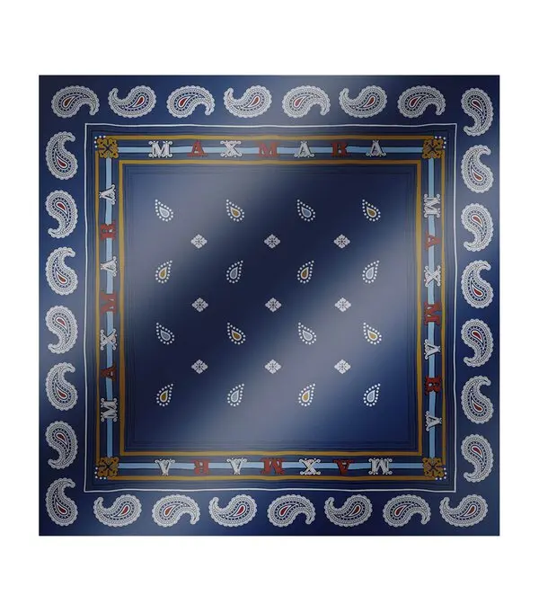 Max Mara Silk Printed Scarf - Blue