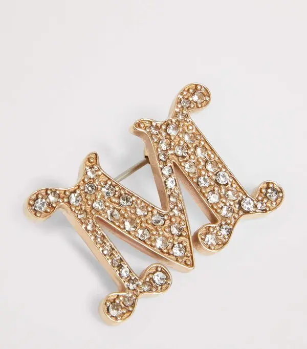 Max Mara Embellished Monogram Brooch
