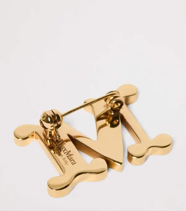 Max Mara Embellished Monogram Brooch