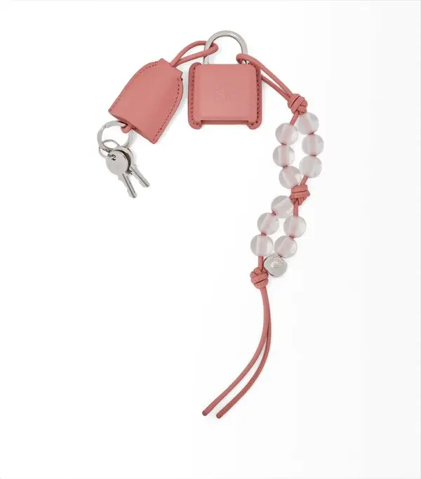 Loewe Leather Amazona Padlock Bag Charm - Pink
