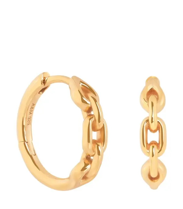 ASTRID & MIYU Plated Hardware Link Hoop Earrings - Gold