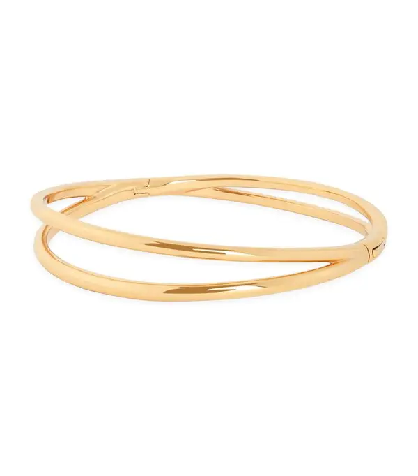 ASTRID & MIYU Crossover Illusion Twist Bangle - Gold