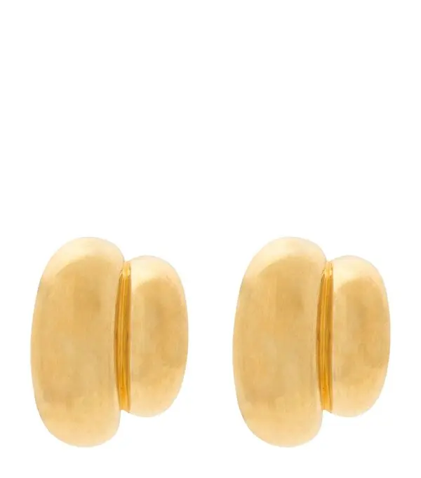 Saint Laurent Double Domed Clip-on Earrings - Metallic