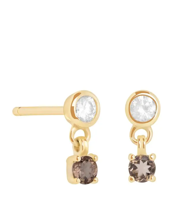 ASTRID & MIYU Yellow -plated Charm Stud Earrings - Gold