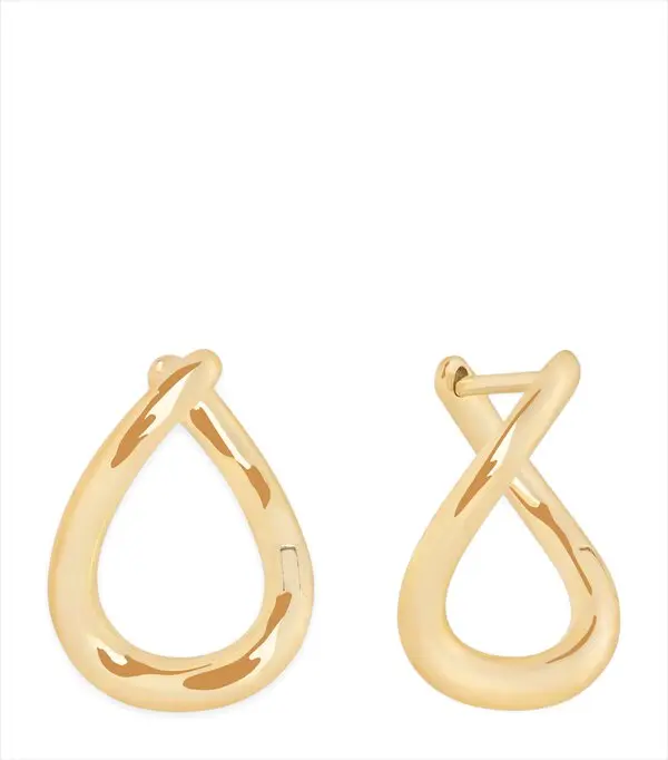 ASTRID & MIYU Yellow Molten Hoop Earrings - Gold