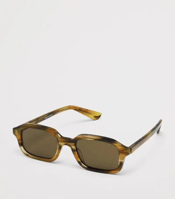 Alexander McQueen Tortoiseshell Rectangular Sunglasses