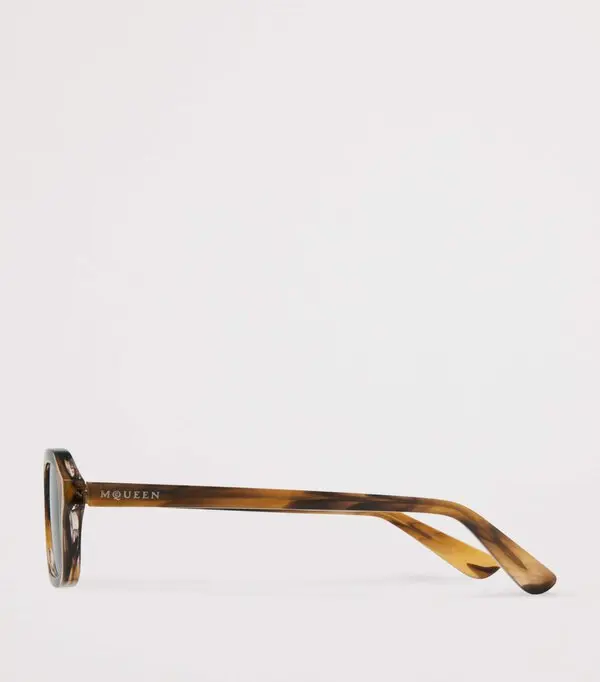 Alexander McQueen Tortoiseshell Rectangular Sunglasses