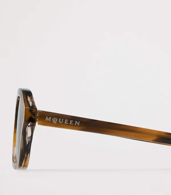 Alexander McQueen Tortoiseshell Rectangular Sunglasses