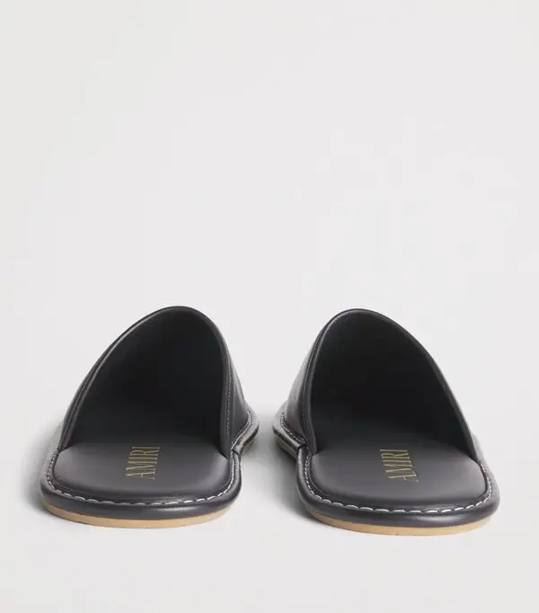 Amiri Leather Ma Logo Slippers