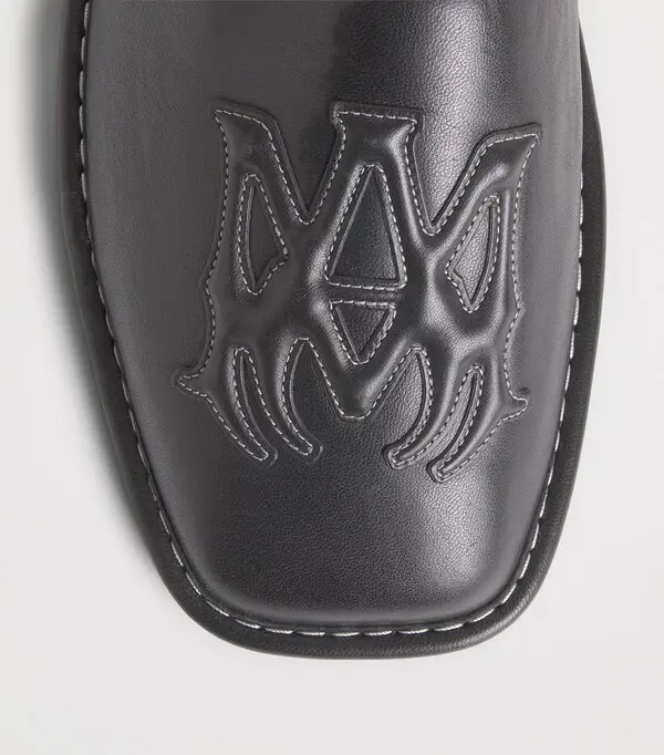 Amiri Leather Ma Logo Slippers