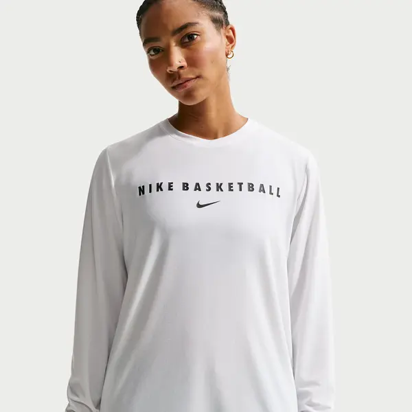 Nike Dri-fit Long-sleeve Warm-up Basketball Top - White
