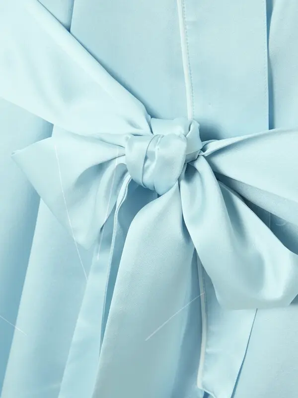 Olivia Von Halle Mimi Silk-satin Robe - Blue