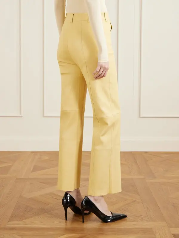 Stouls Benny Leather Straight-leg Pants - Yellow