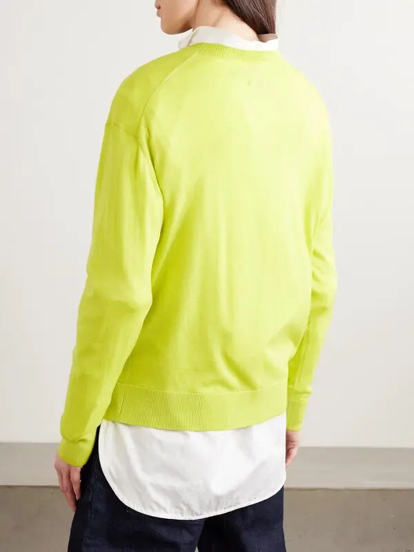 Polo Ralph Lauren Embroidered Merino Wool V-neck Sweater - Green
