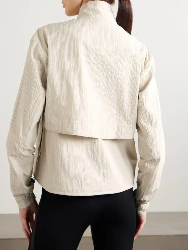 On Courtside Seersucker Half-zip Jacket