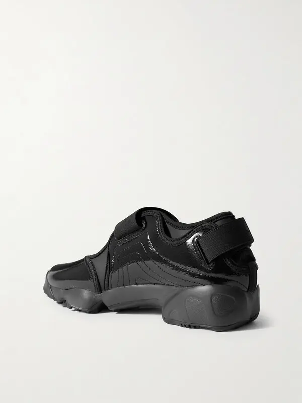Nike Air Rift Paneled Leather Split-toe Sneakers - Black